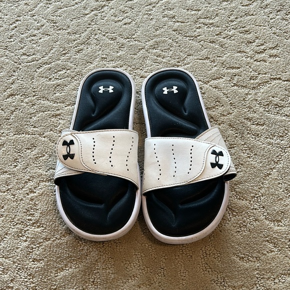 Under Armour | Shoes | Womens Memory Foam Velcro Slides | Poshmark